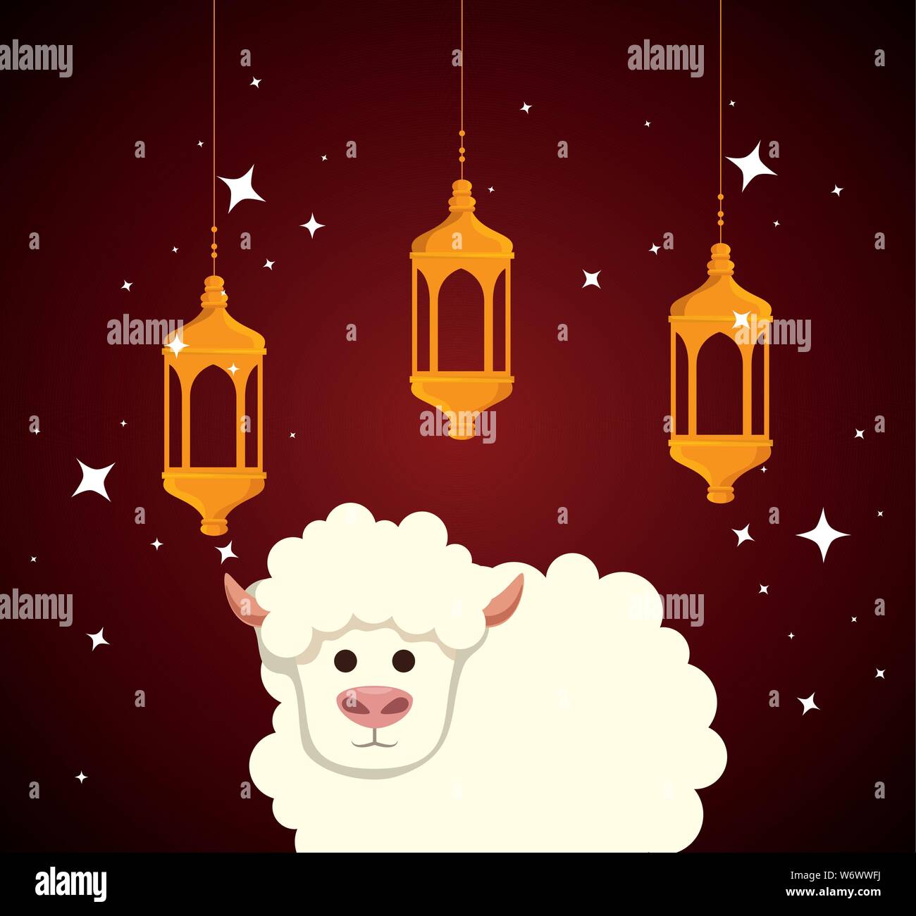 lamps hanging with sheep sacrifice and stars Stock Vector Image & Art ...