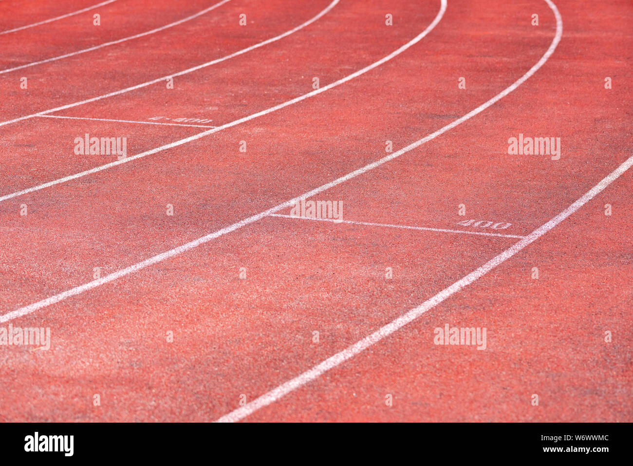 Stadium track for running and athletics competitions. New synthetic ...