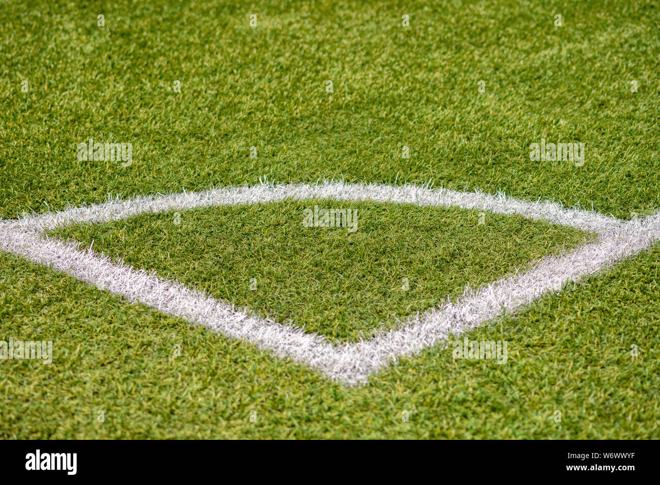 Texture of artificial grass herb cover sports field. It is used in ...