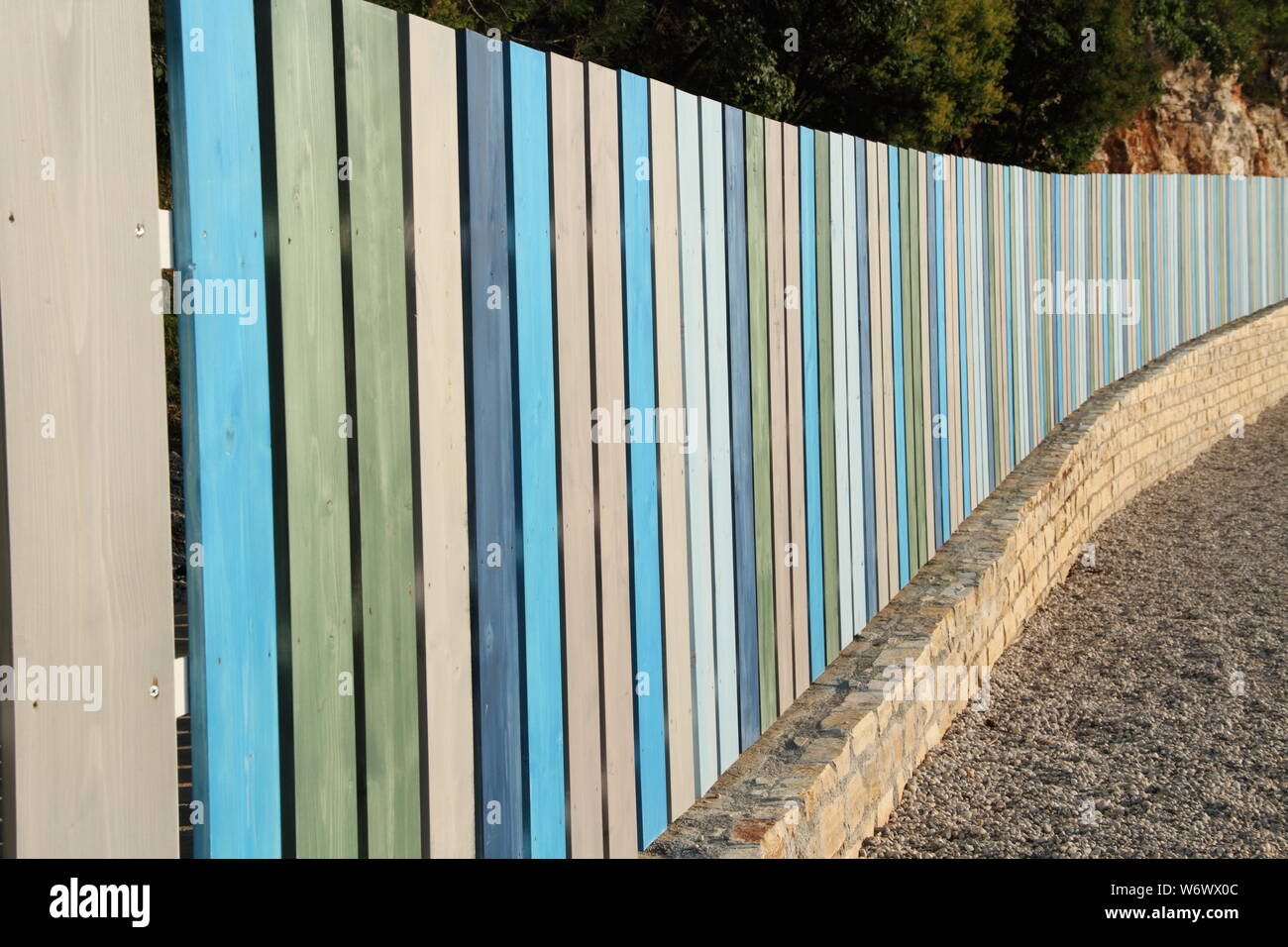 colorful wooden fence Stock Photo - Alamy