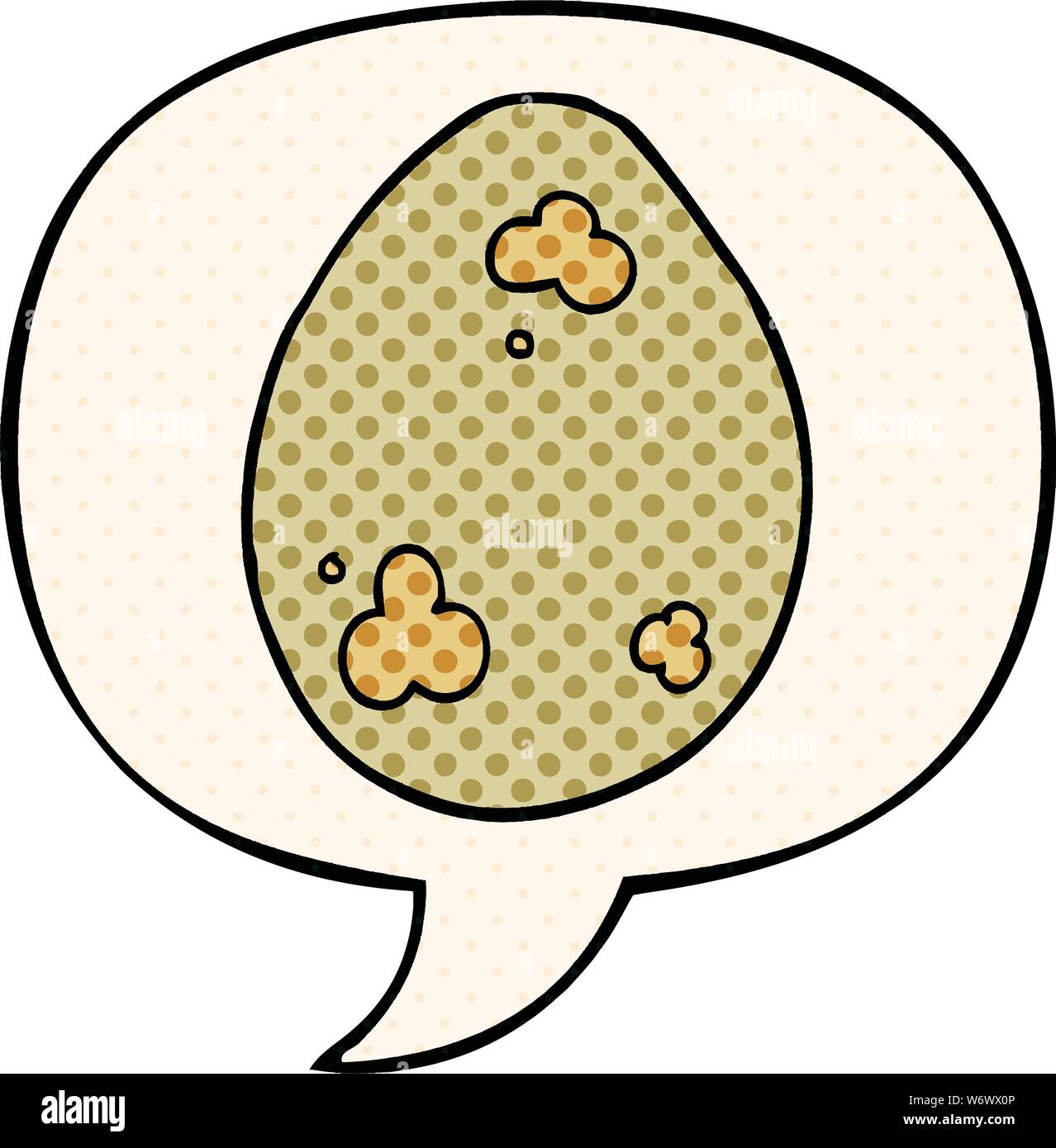 cartoon egg with speech bubble in comic book style Stock Vector Image ...