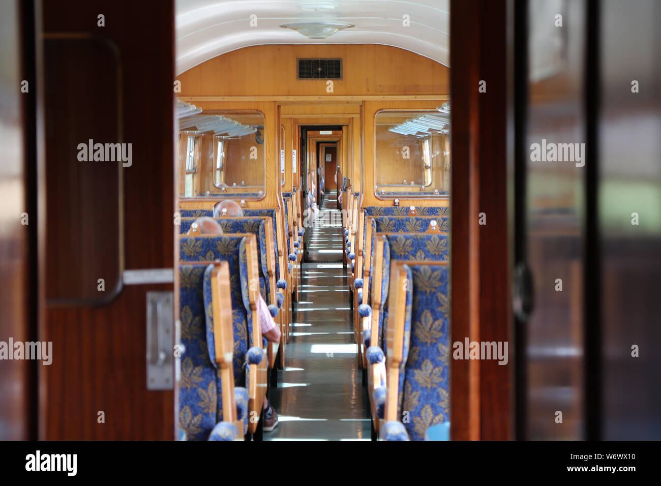 interior view of carriges inside North Norfolk seam train running on ...