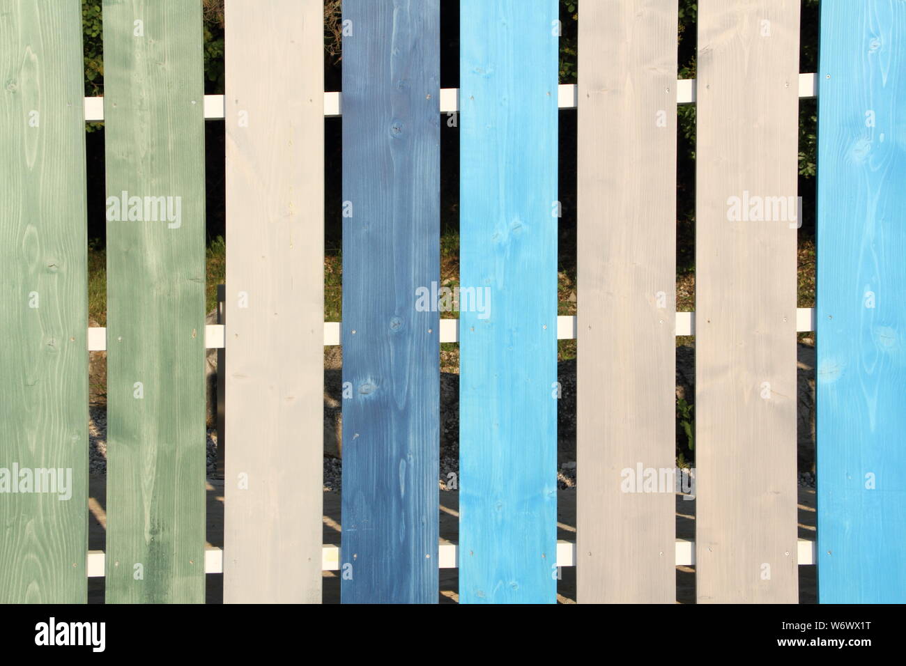 colorful wooden fence Stock Photo - Alamy