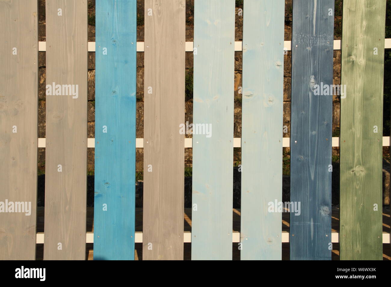 colorful wooden fence Stock Photo - Alamy