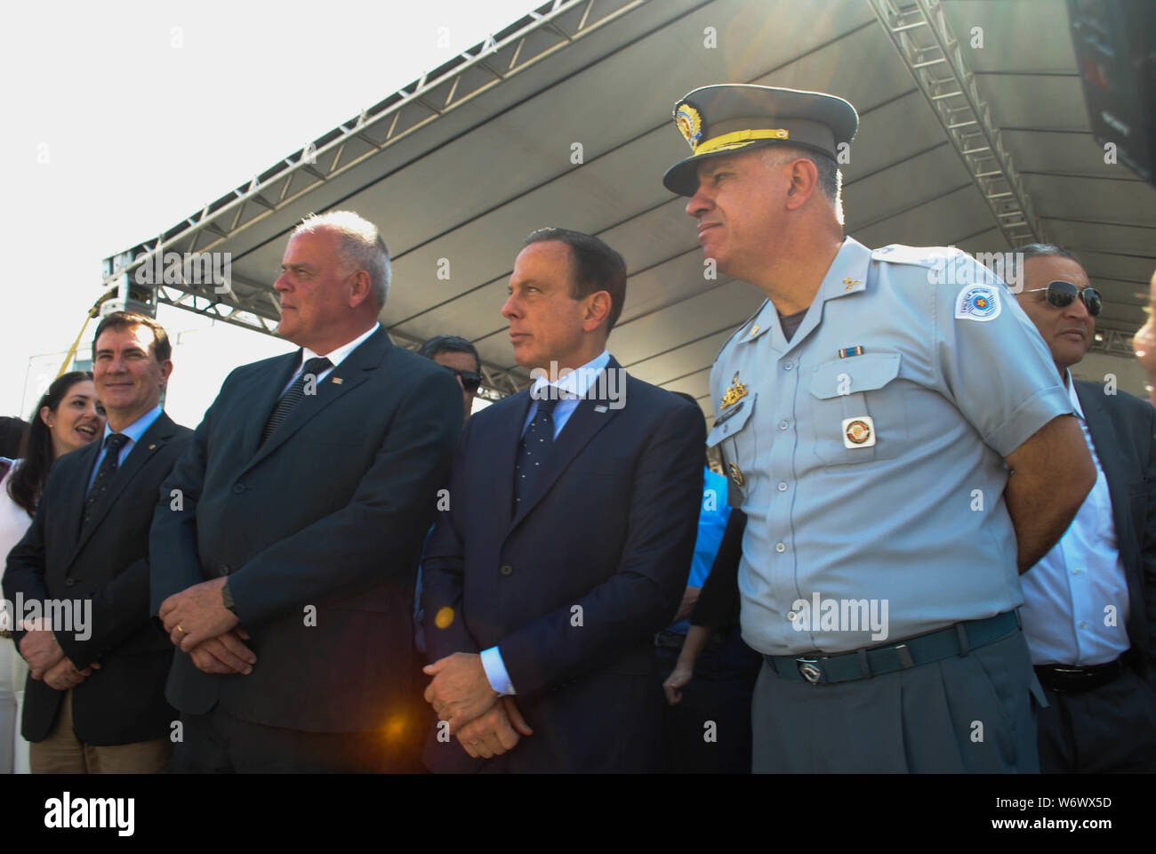 Sao Paolo, Brazil. 02nd Aug, 2019. Governor João Doria (c), Secretary ...