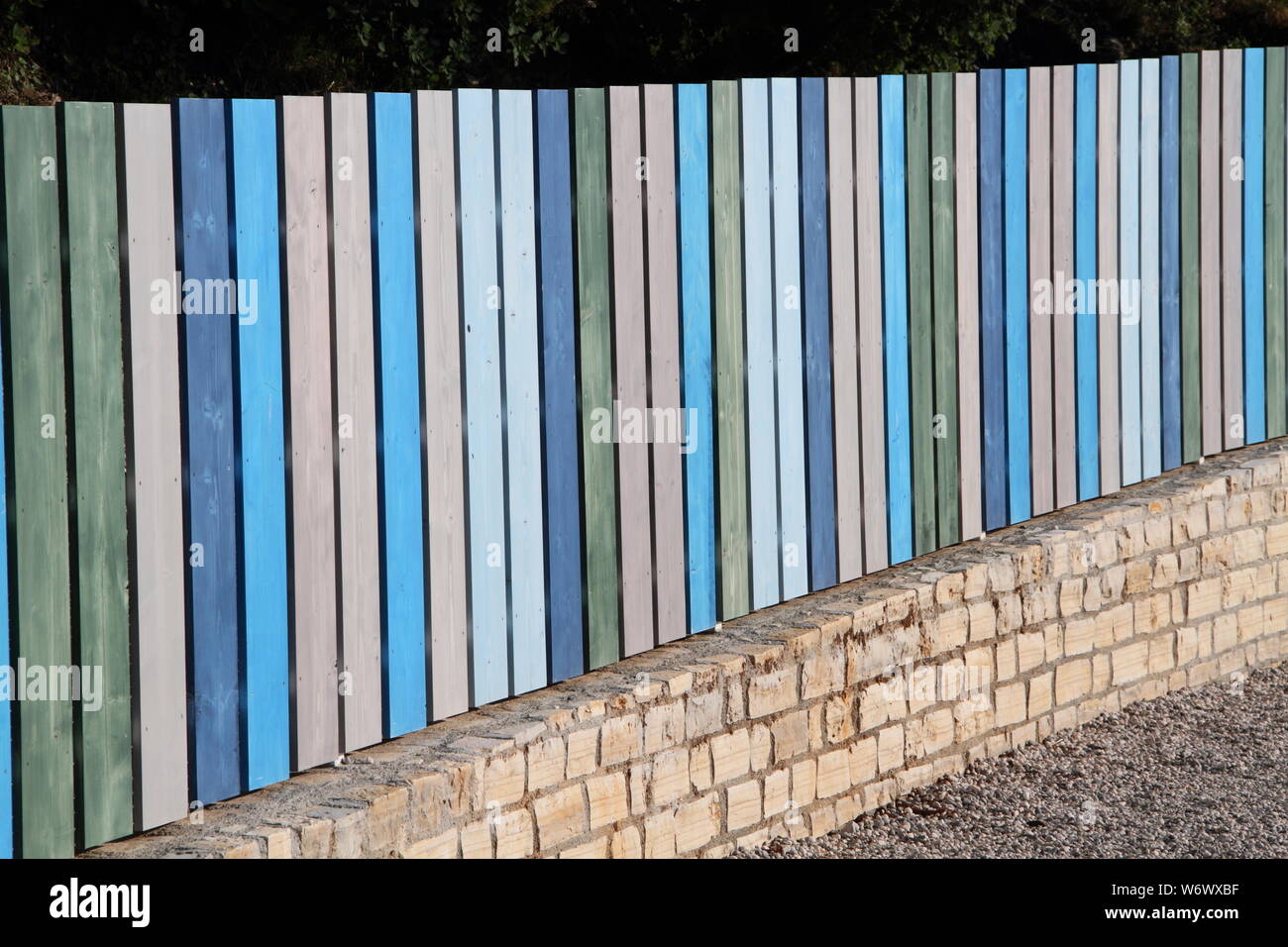 colorful wooden fence Stock Photo - Alamy