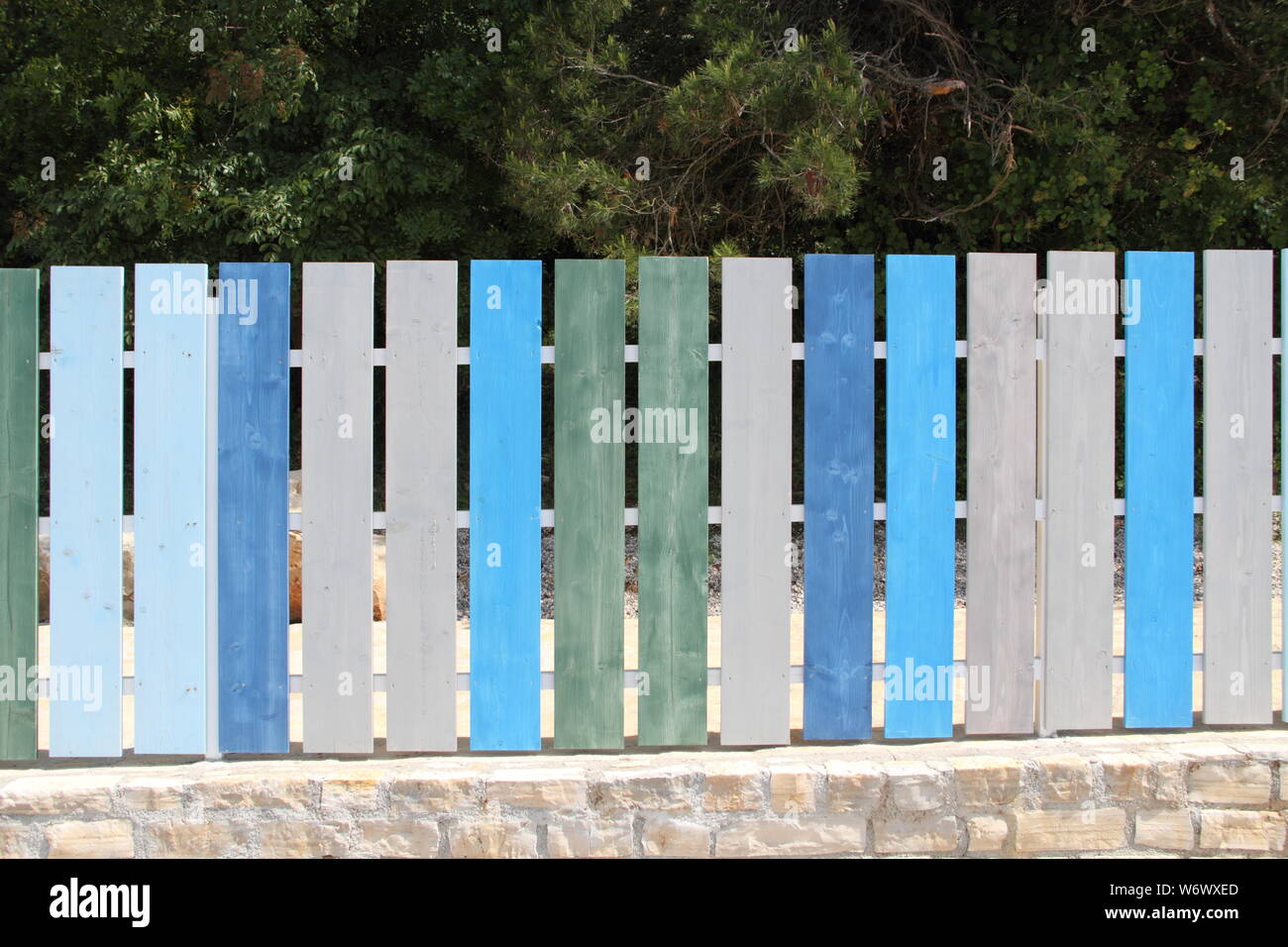 colorful wooden fence Stock Photo - Alamy