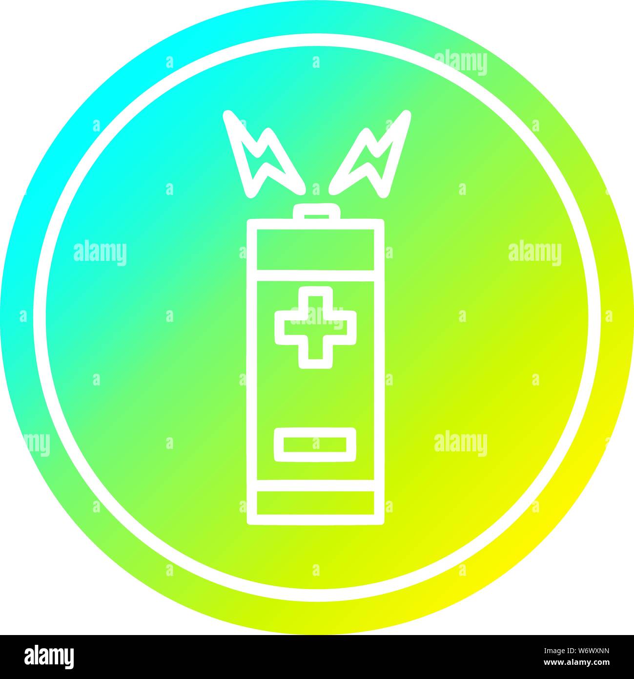 battery circular icon with cool gradient finish Stock Vector Image ...