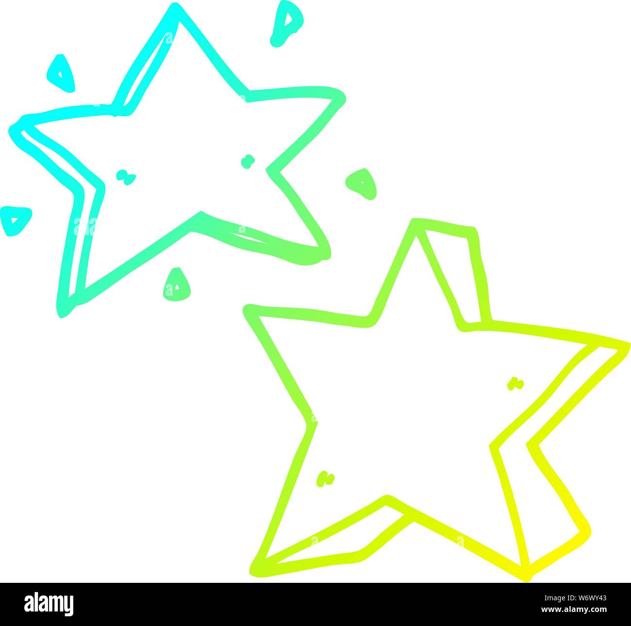 cold gradient line drawing of a cartoon star Stock Vector Image & Art ...