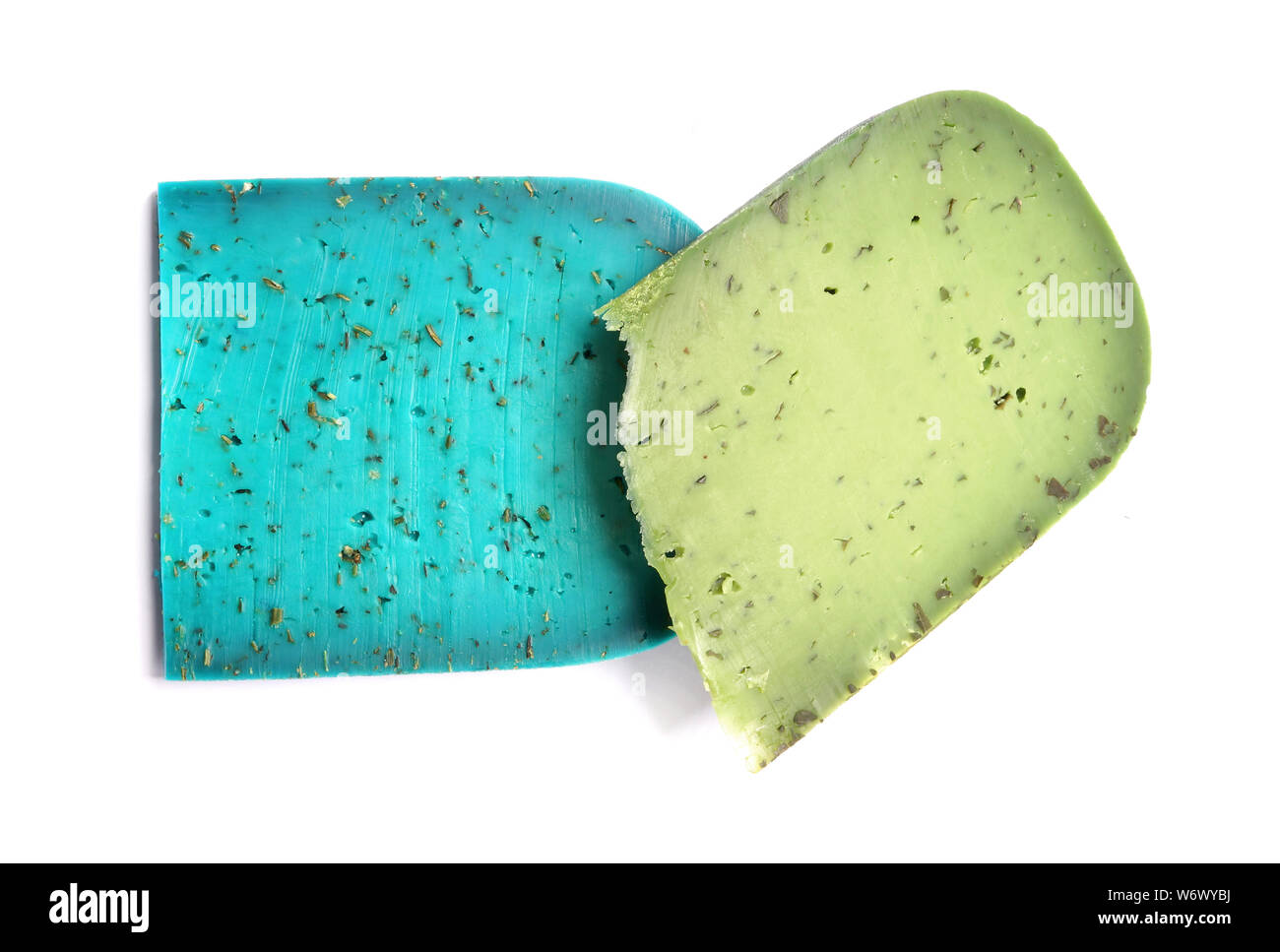 Dutch green and blue cheese on a white background. Lavender Pesto and ...
