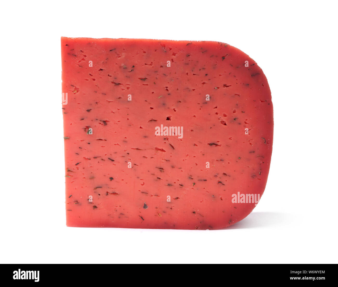 Dutch red cheese on a white background. Pesto Rosso on a white ...