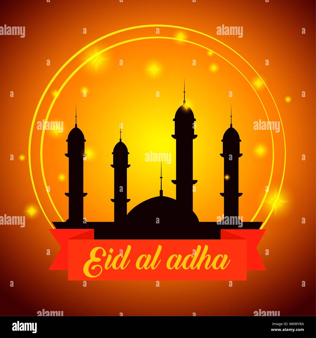 banner of castle architecture with lights and ribbon Stock Vector Image ...