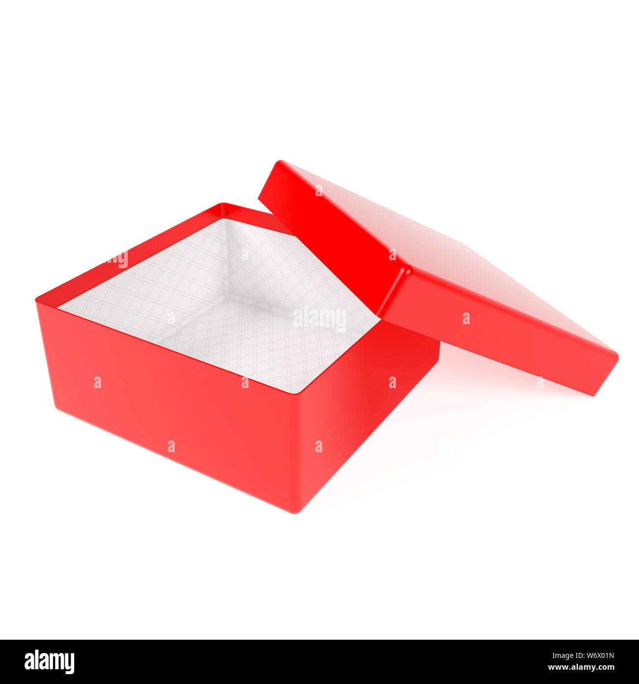 Red gift box. Open emty box mock up. 3d rendering illustration isolated ...