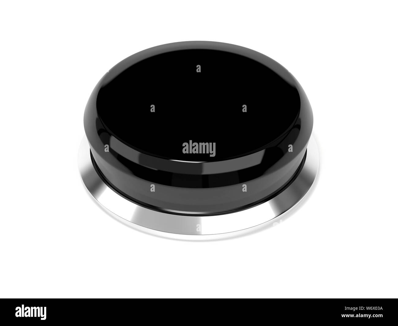Black push button. 3d rendering illustration isolated on white ...