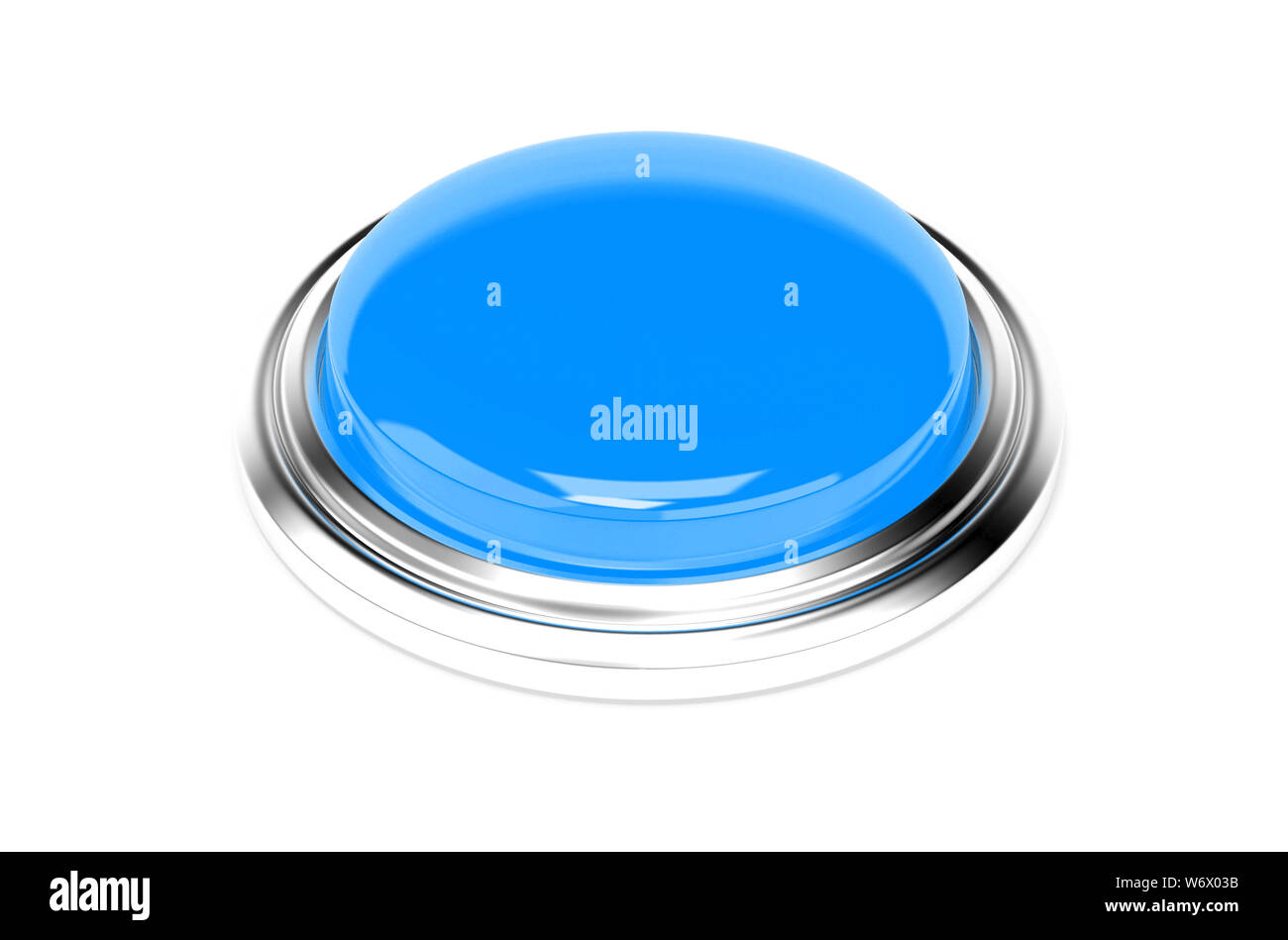 Blue push button. 3d rendering illustration isolated on white ...
