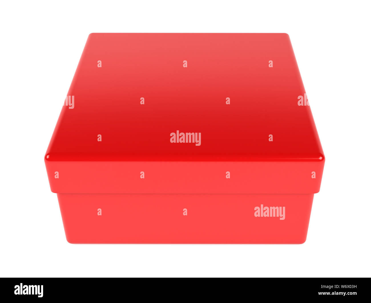 Red gift box. 3d rendering illustration isolated on white background Stock Photo - Alamy