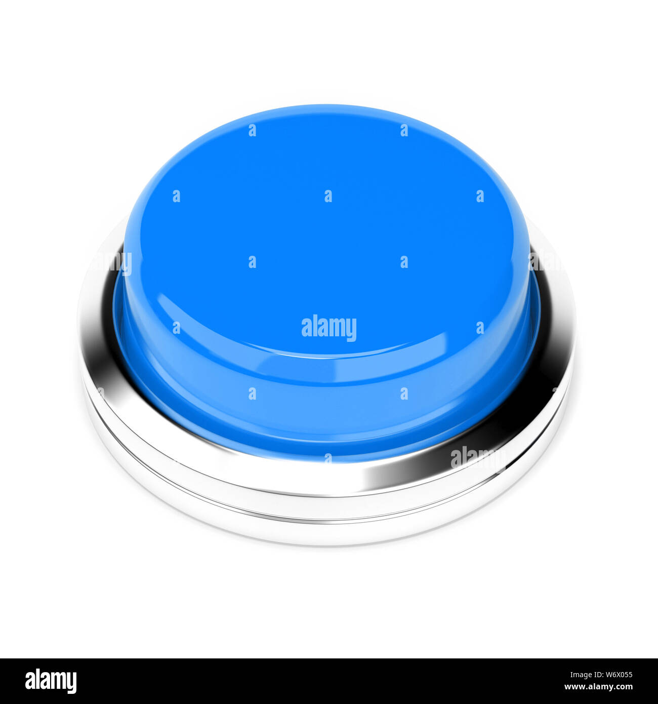 Blue push button. 3d rendering illustration isolated Stock Photo - Alamy