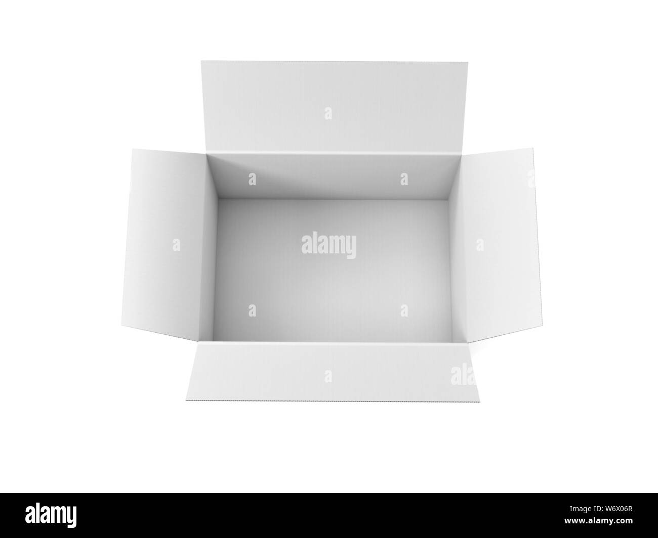 Open white corrugated carton box mock up. Big shipping packaging. 3d rendering illustration ...
