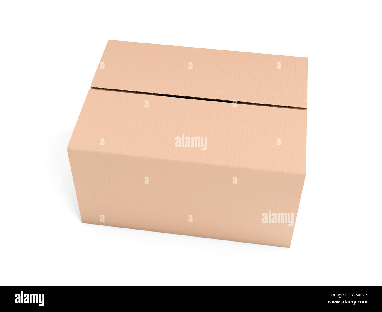 Closed brown corrugated carton box. Big shipping packaging. 3d ...