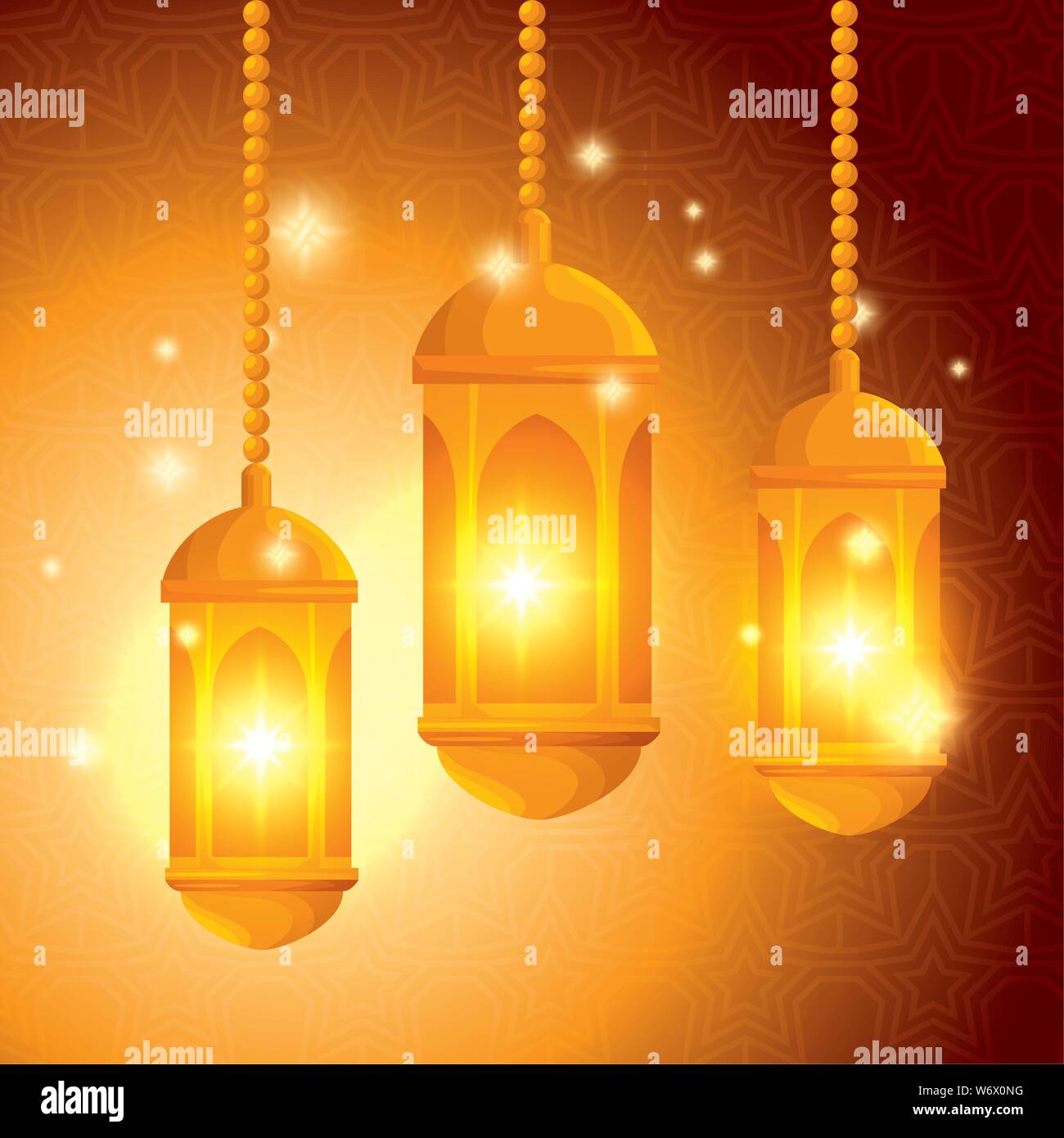 banner of lamps hanging with lights desisgn Stock Vector Image & Art ...