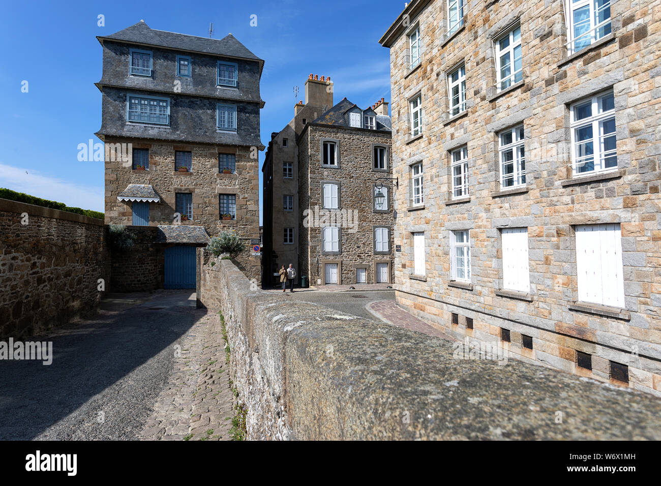 Old side street in St Malo, Brittany, France Stock Photo - Alamy
