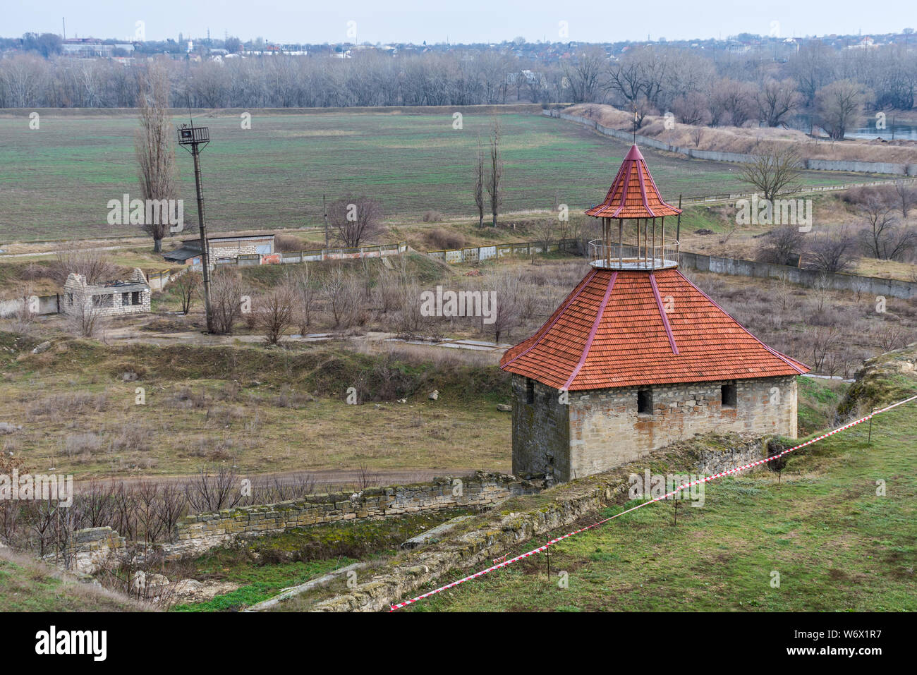 Old historic Fortress on the banks of the Dniester River, Bender city ...