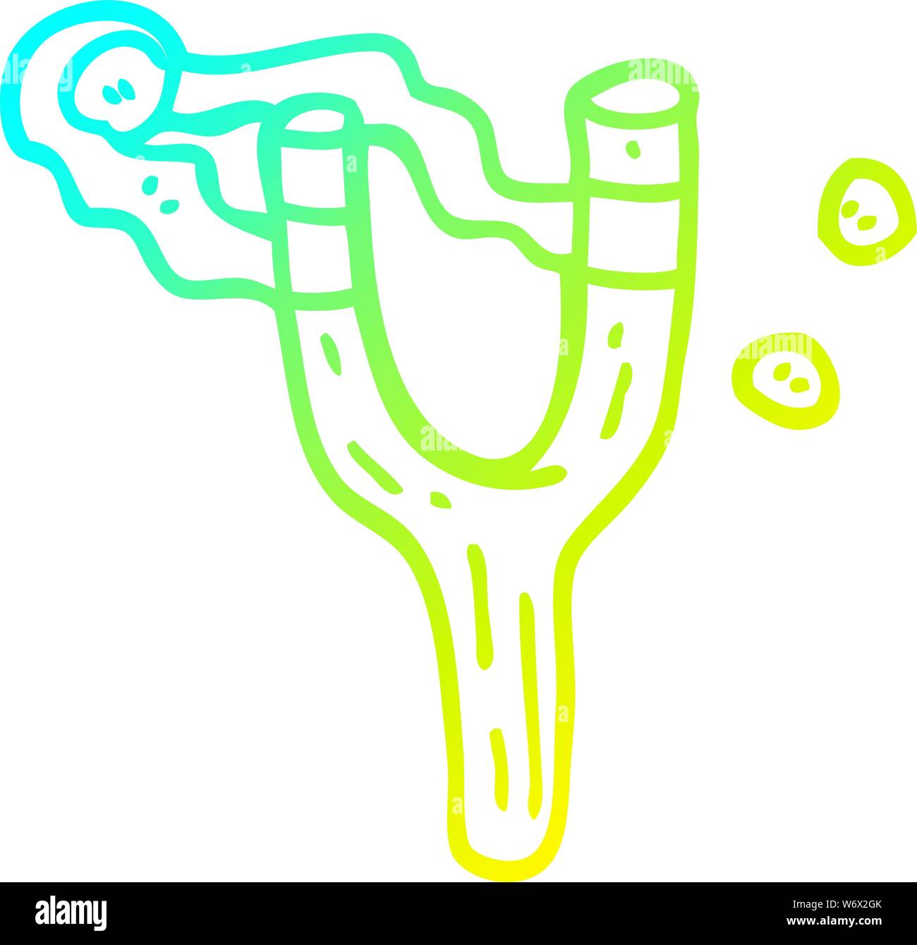 cold gradient line drawing of a cartoon catapult toy Stock Vector Image ...