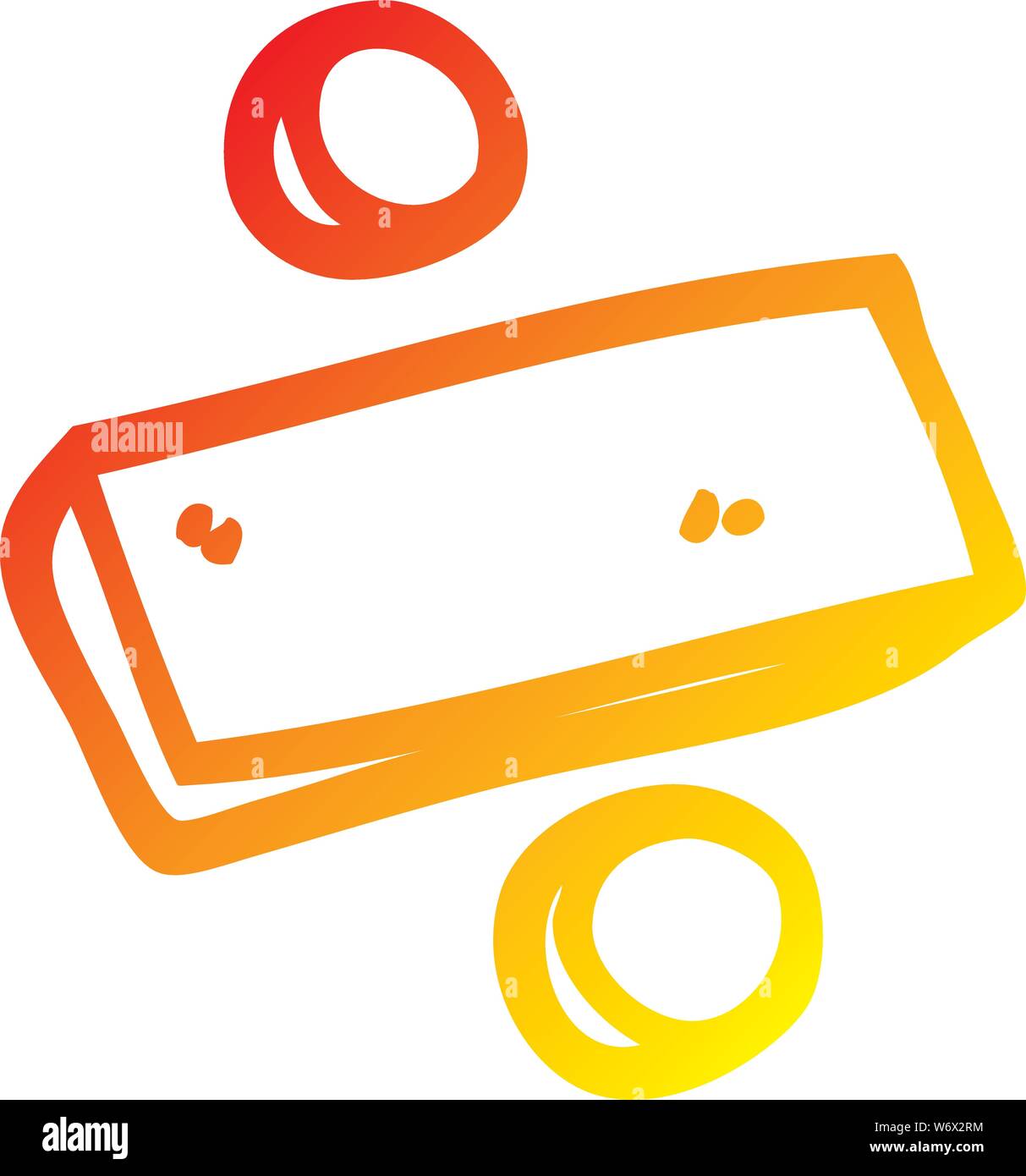 warm gradient line drawing of a cartoon divide symbol Stock Vector ...