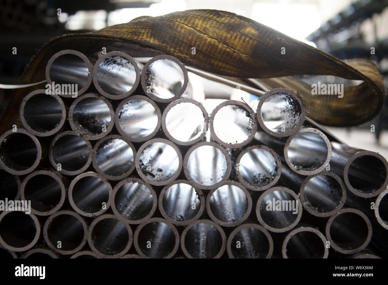 steel pipes in the factory Stock Photo - Alamy