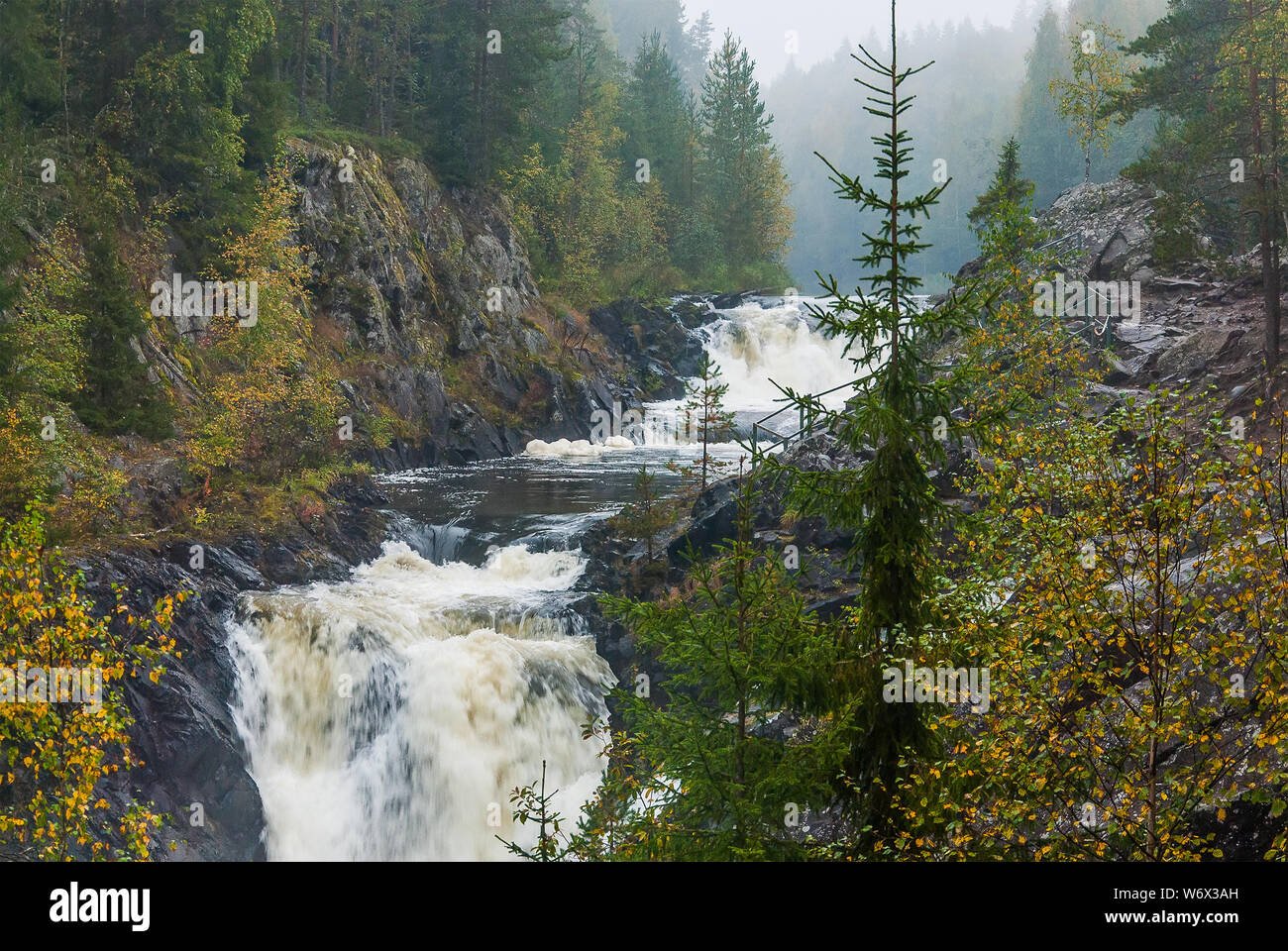 Kivach waterfall in Karelia, Russia. Nature landscape of the Russian north Stock Photo - Alamy
