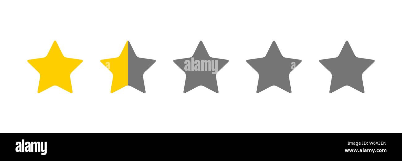 One And A Half Star Rating Illustration Vector Stock Vector Image & Art ...