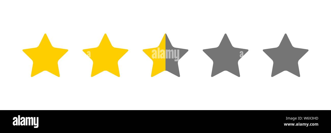 Two And A Half Star Rating Illustration Vector Stock Vector Image & Art ...