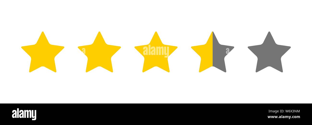 Three And A Half Star Rating Illustration Vector Stock Vector Image ...