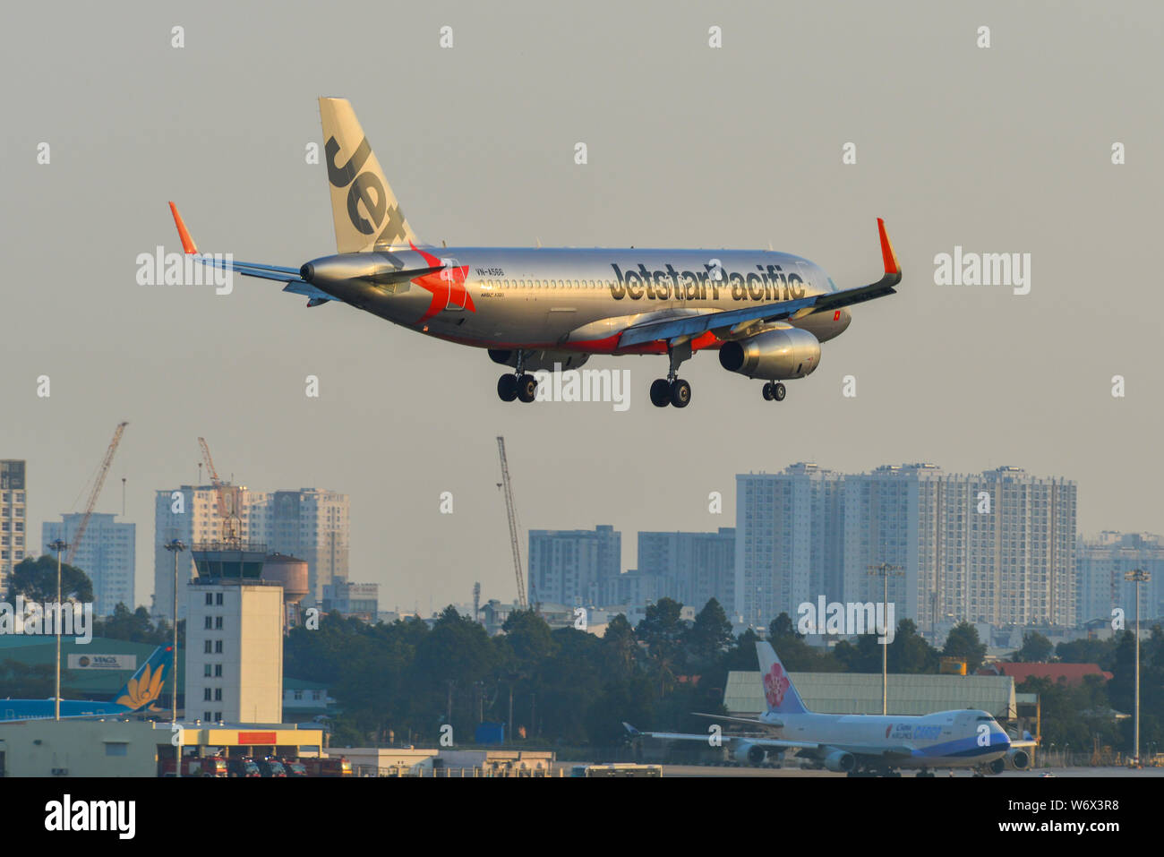 Saigon, Vietnam - Jul 10, 2019. VN-A566 Jetstar Pacific Airlines Airbus ...