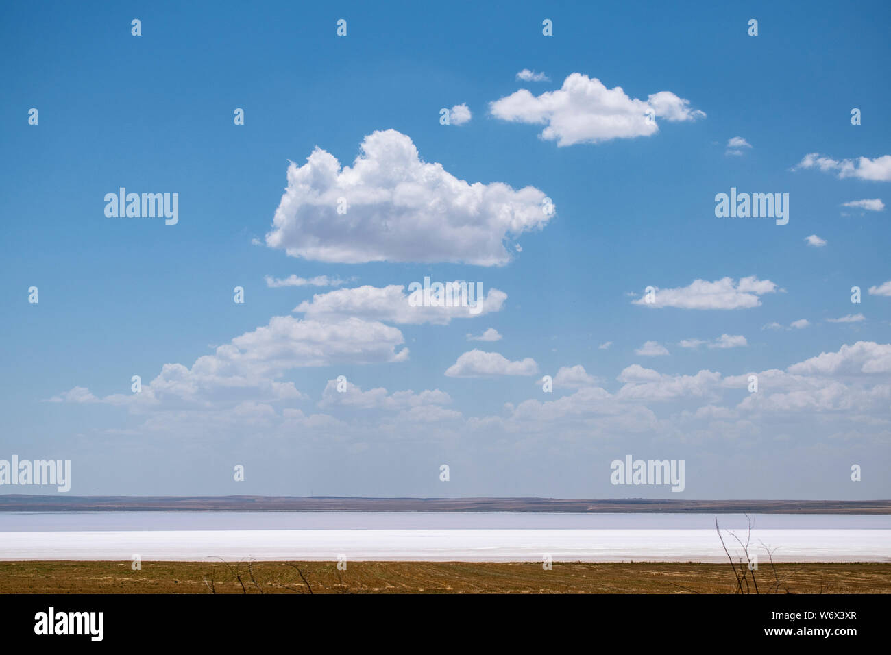 Turkey, Central Anatolia: aerial view of the salt expanse of Lake Tuz ...