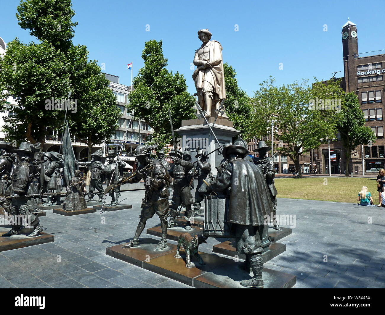 The Rembrandt Monument and The Night Watch sculpture composition on the ...