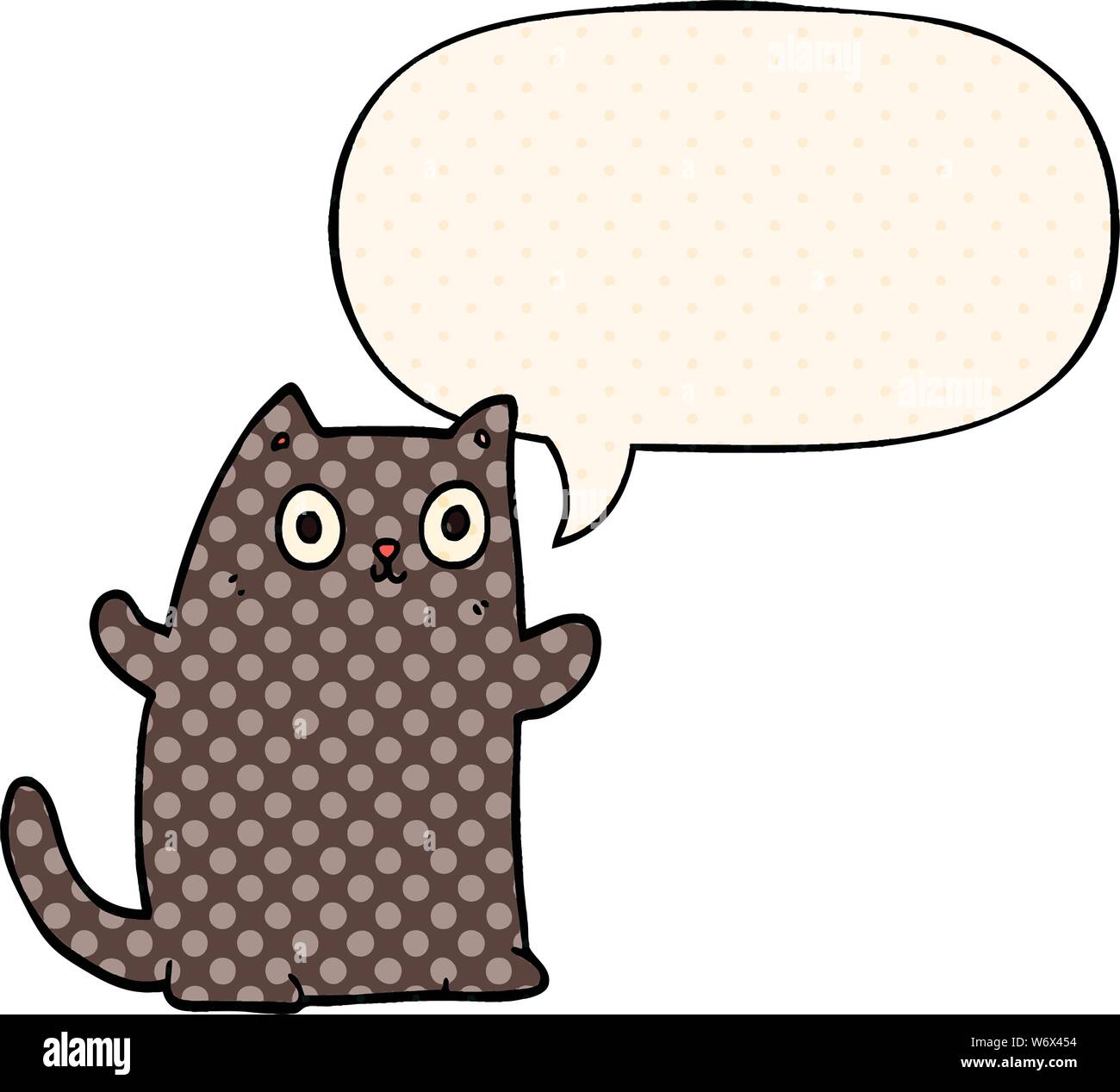 cartoon cat with speech bubble in comic book style Stock Vector Image ...