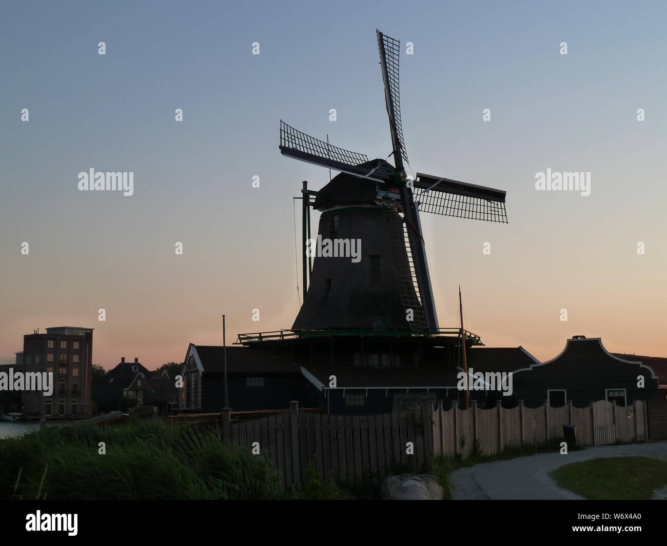 One of the famous windmills in Zaanse Schans, the Netherlands Stock ...