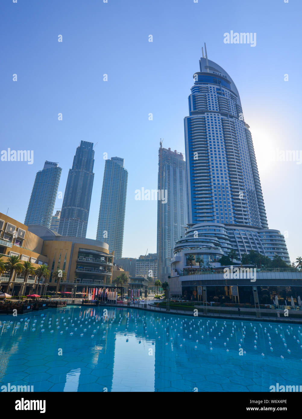 Dubai, UAE - Dec 7, 2018. Tall buildings rising in Dubai, UAE. Dubai is ...