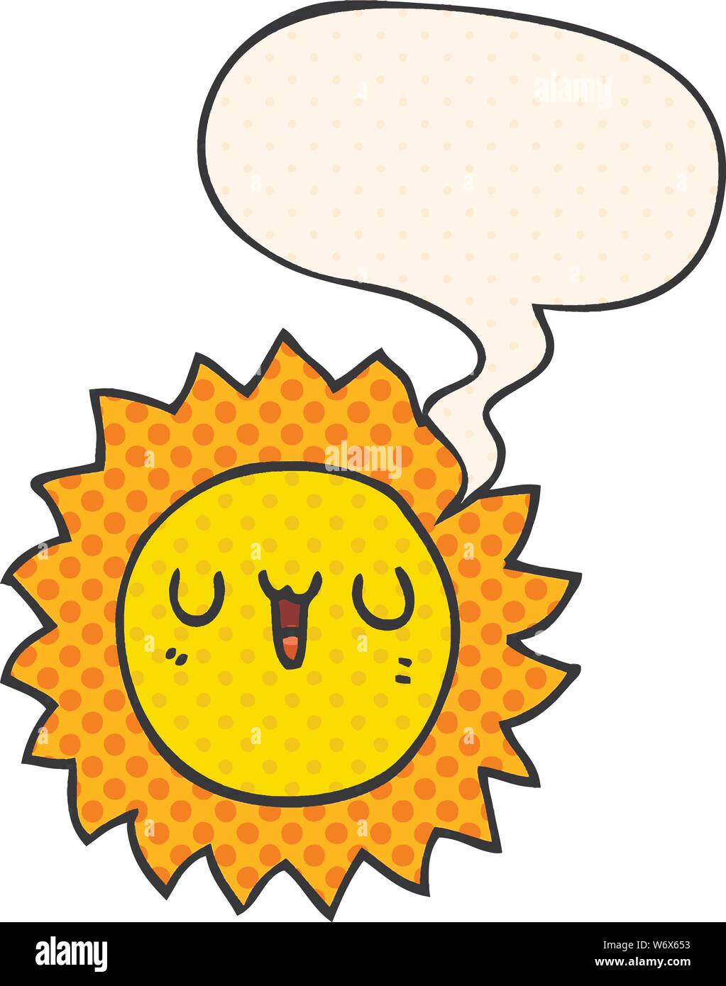 cartoon sun with speech bubble in comic book style Stock Vector Image ...
