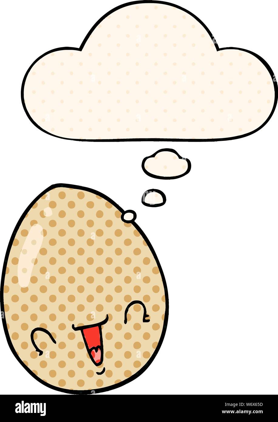 cartoon egg with thought bubble in comic book style Stock Vector Image ...