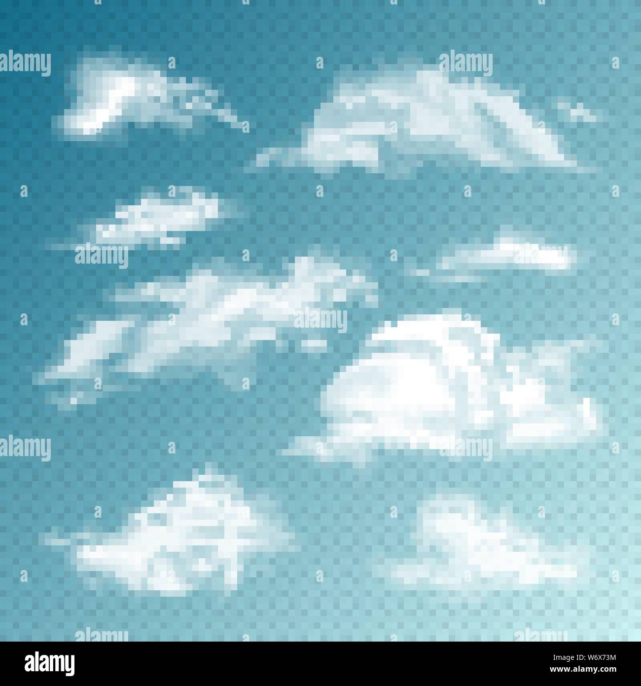Realistic Clouds Set. Isolated Cloud on Transparent Background. Sky ...