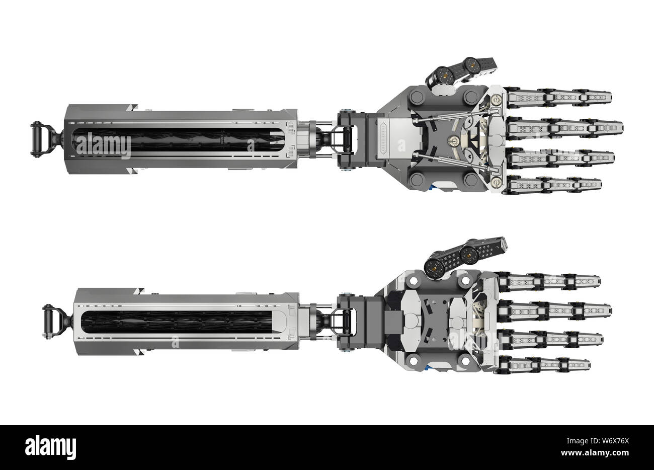 3d rendering cyborg hand or robotic hand isolated on white Stock Photo ...