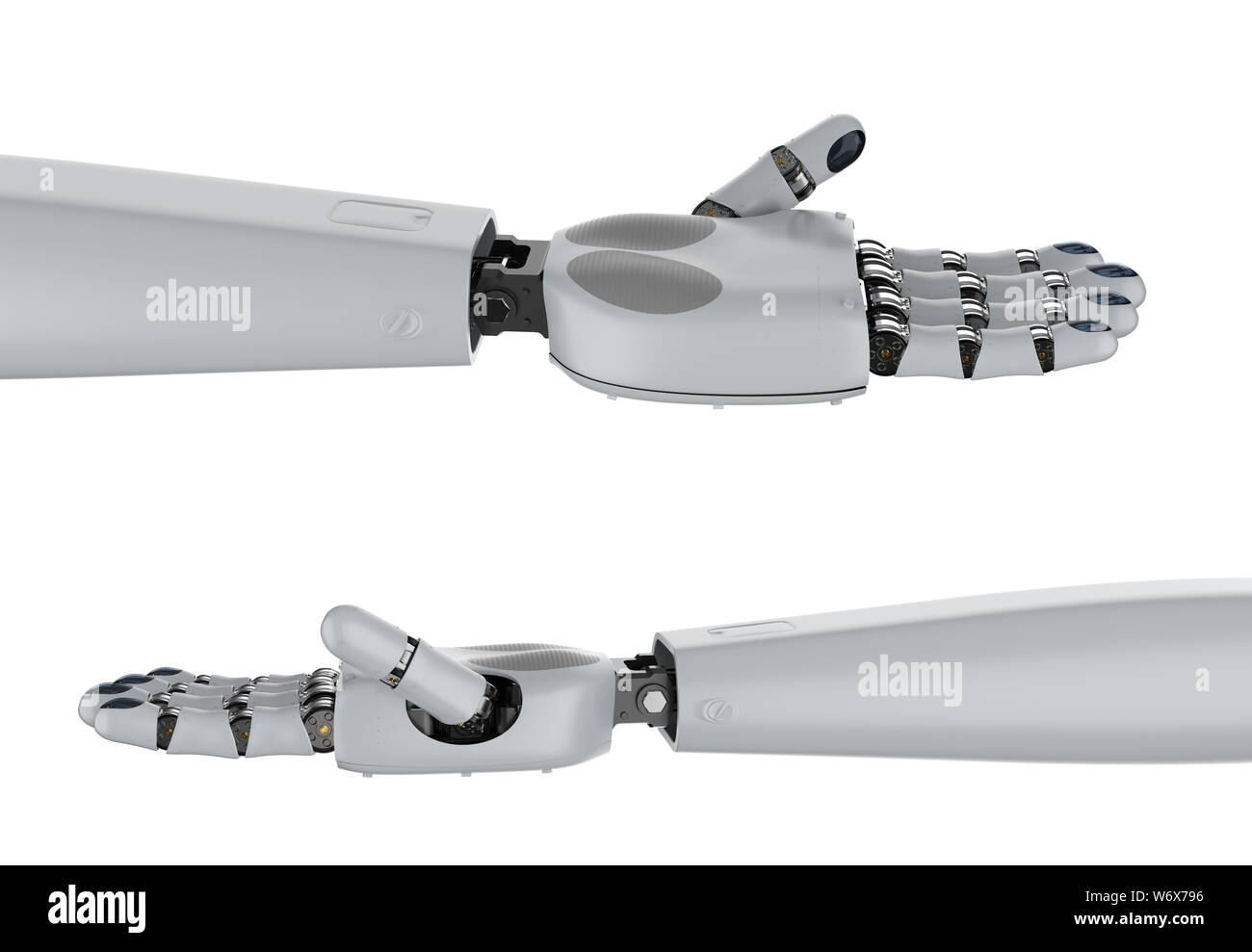 3d rendering cyborg hand or robotic hand isolated on white Stock Photo ...