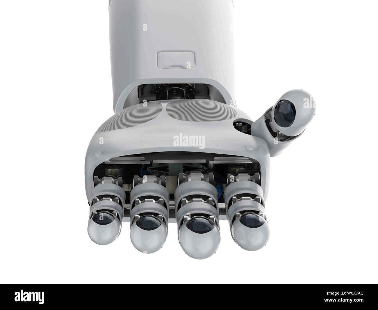 3d rendering cyborg hand or robotic hand isolated on white Stock Photo ...