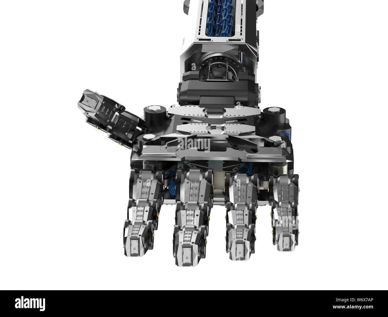 3d rendering cyborg hand or robotic hand isolated on white Stock Photo ...
