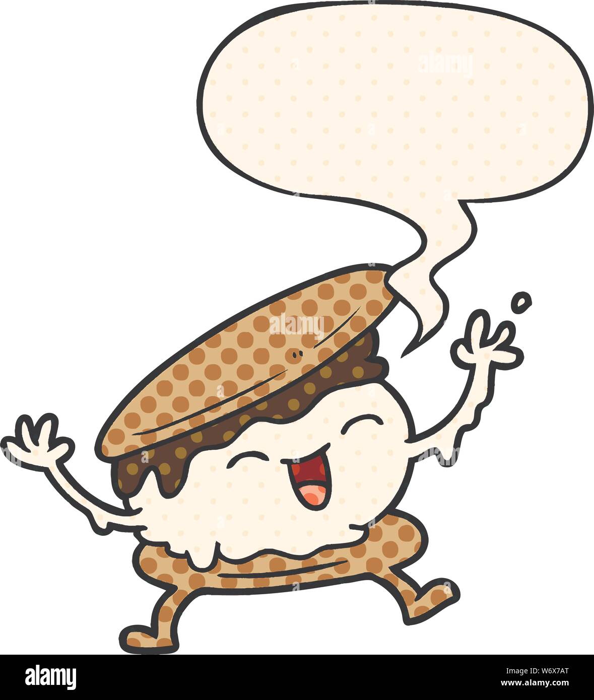 smore cartoon with speech bubble in comic book style Stock Vector Image ...
