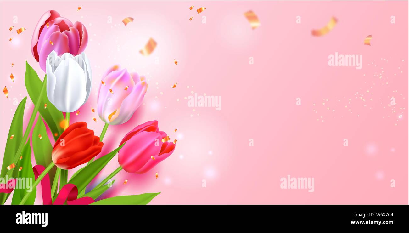 Realistic tulips Stock Vector Images - Alamy