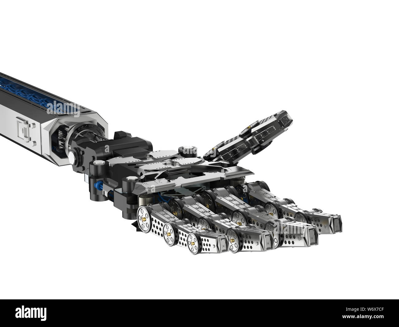 3d rendering cyborg hand or robotic hand isolated on white Stock Photo ...