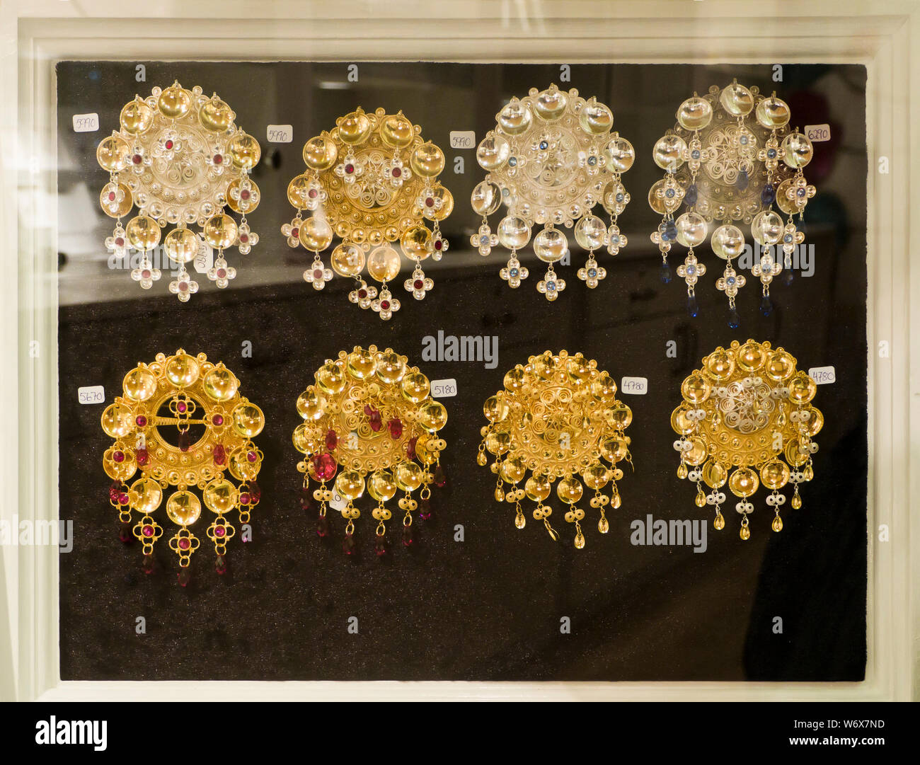 Norwegian traditional brooch, sølje, worn with the shirt of the ...